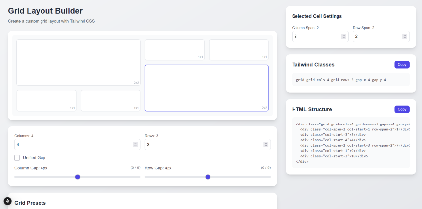 Tailwind Grid Generator Responsive Grid Layout Tool